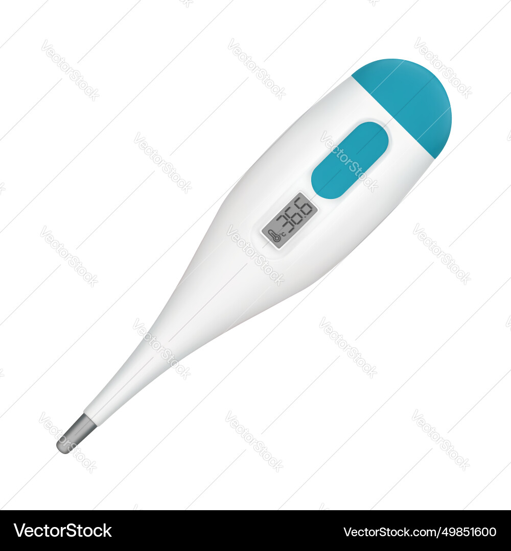 3d thermometer icon for measuring body Royalty Free Vector