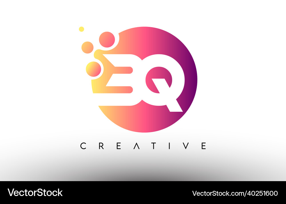 Bq dots bubbles letters in a circle letter Vector Image