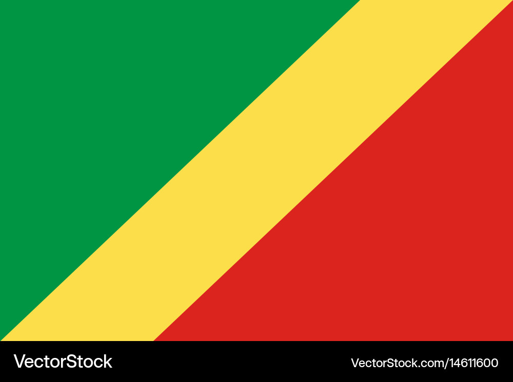 Colored flag of the congo Royalty Free Vector Image