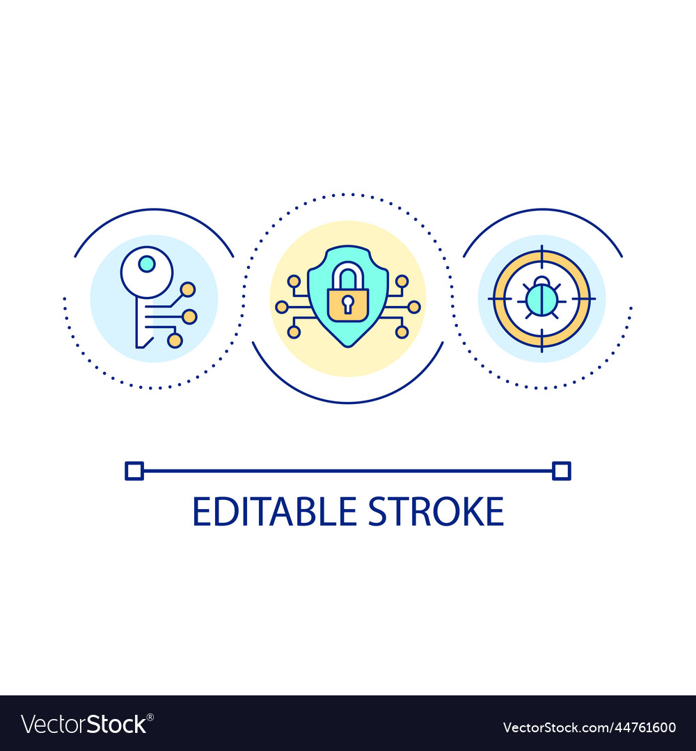 Computer security loop concept icon Royalty Free Vector