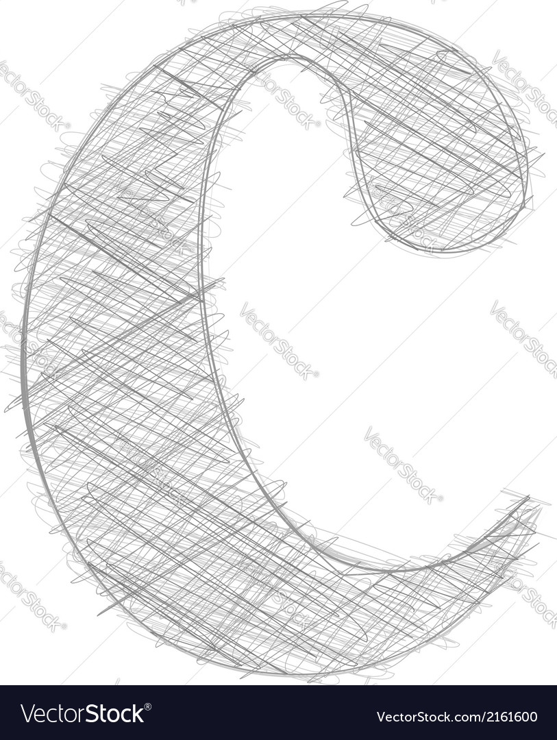 Freehand typography letter c Royalty Free Vector Image Freehand typography letter c Royalty Free Vector Image
