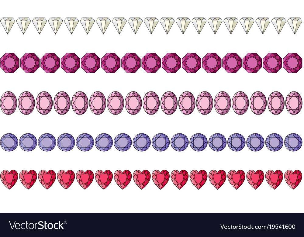Gemstone border patterns Royalty Free Vector Image