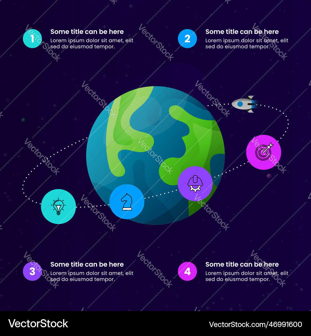 Infographic template business metaphor planet Vector Image