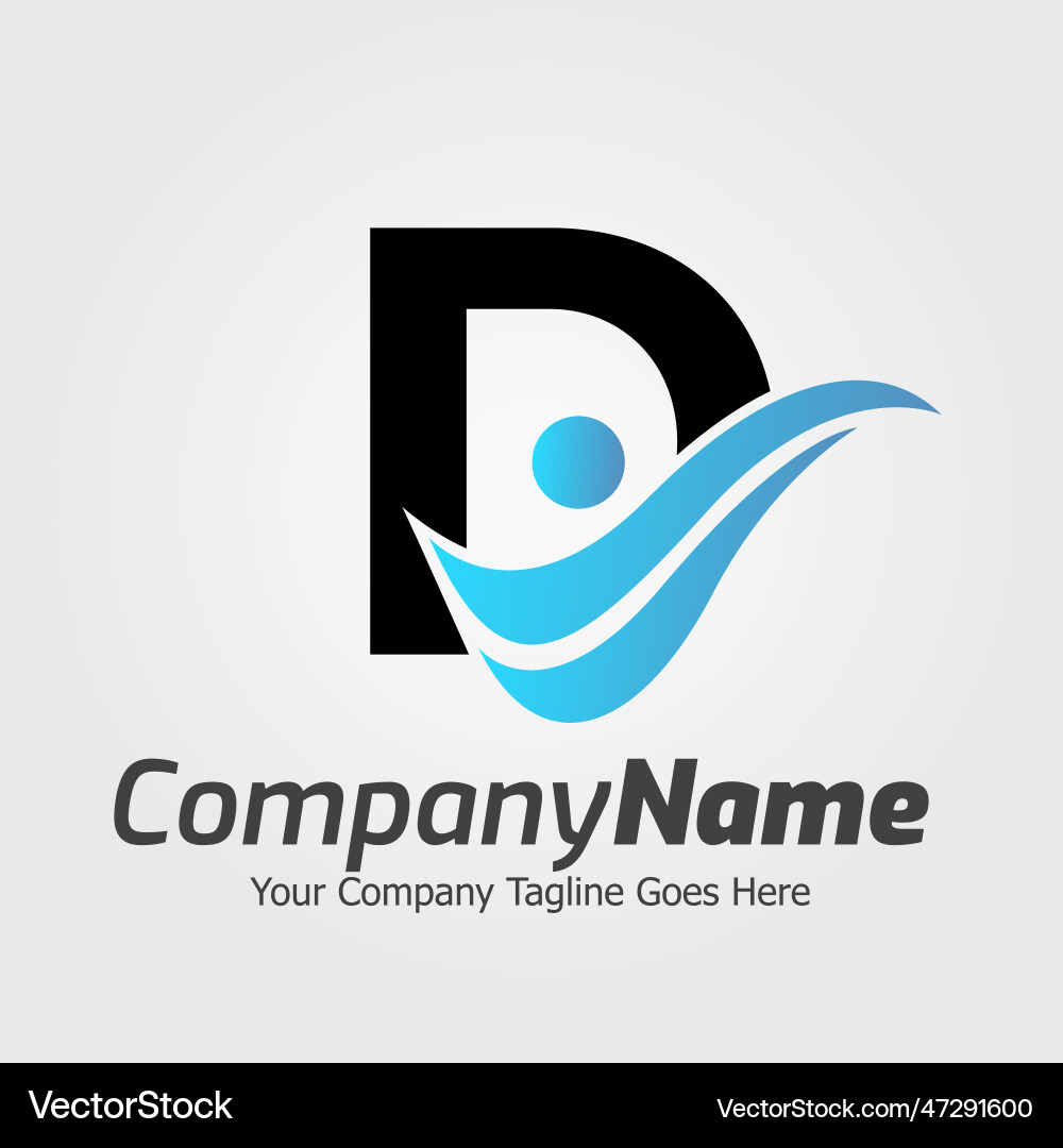 Letter d logo template colorful d Royalty Free Vector Image