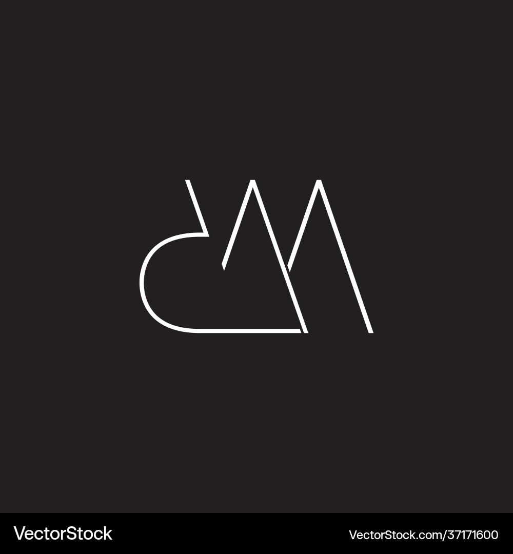 Letter dm geometric arrow thin line design Vector Image