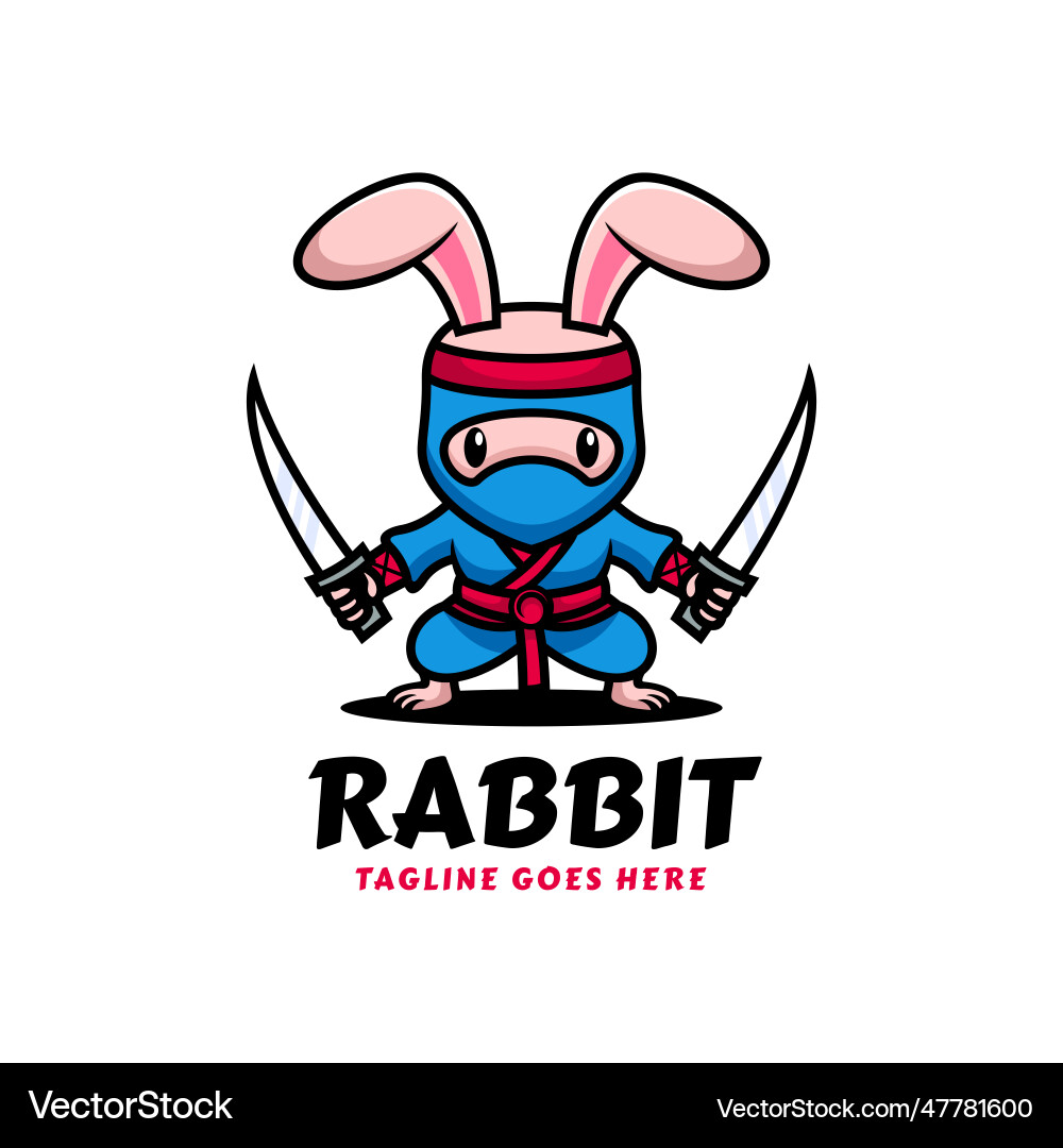 Logo rabbit mascot cartoon style Royalty Free Vector Image