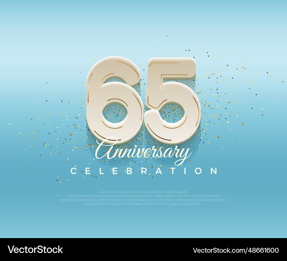 Modern bold number 65th anniversary premium Vector Image