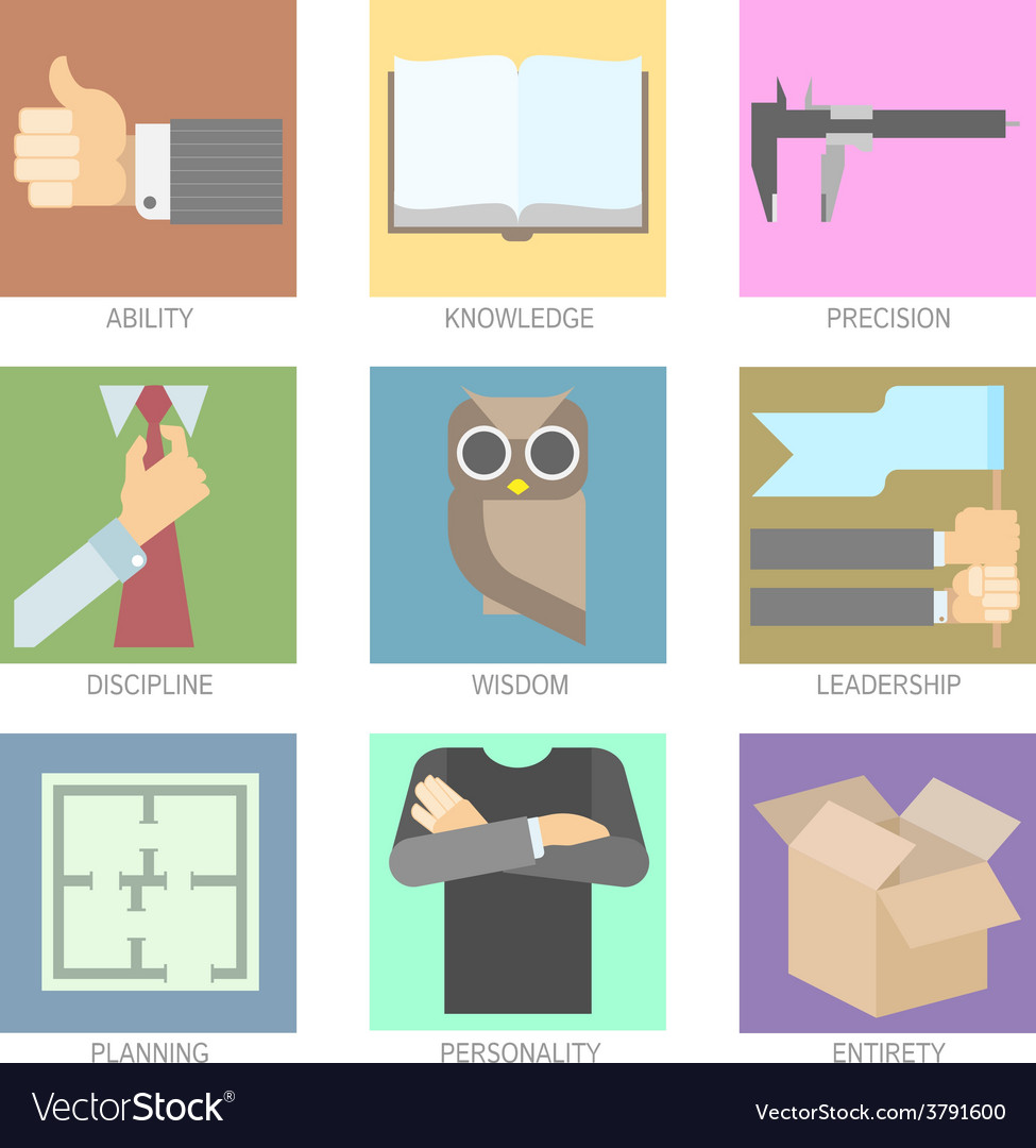 Set modern icons for flat ui design Royalty Free Vector