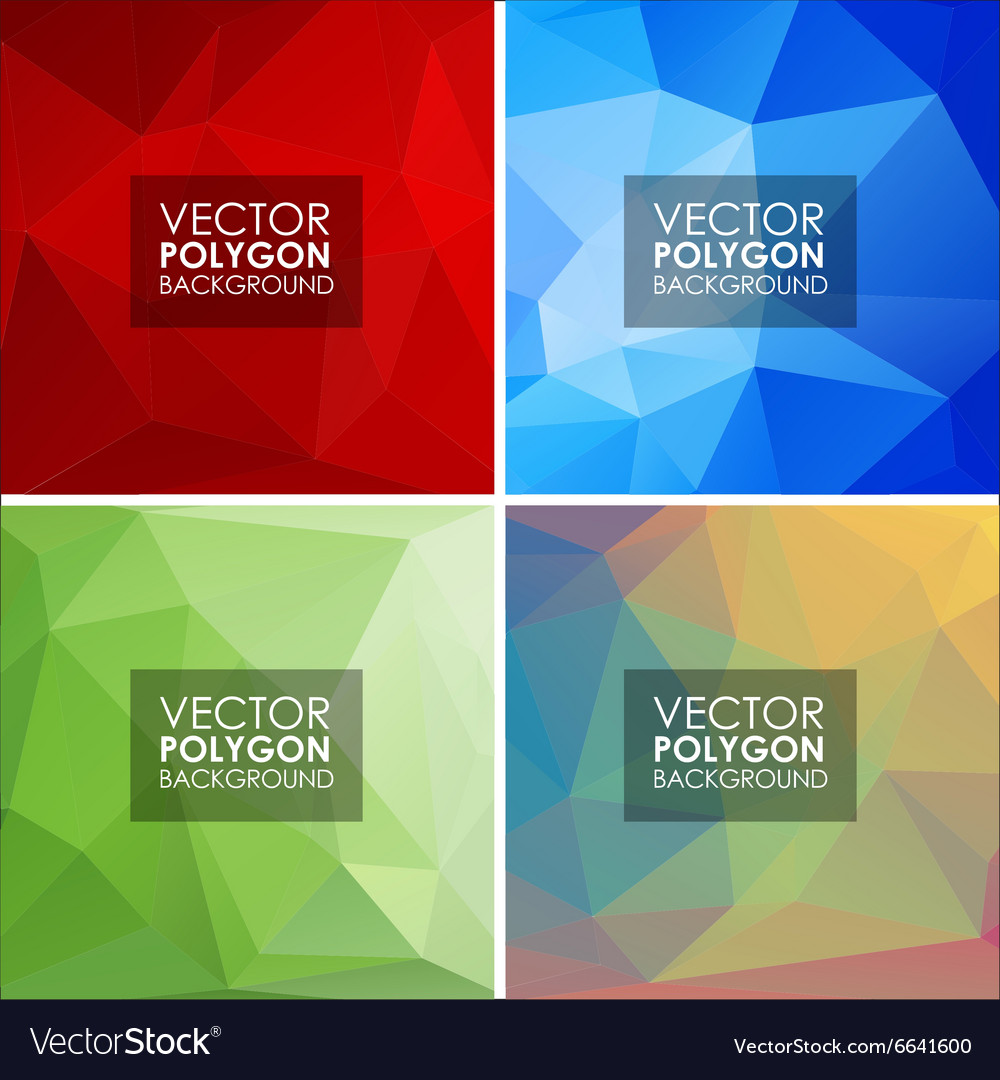 Set of geometric polygonal backgrounds Royalty Free Vector