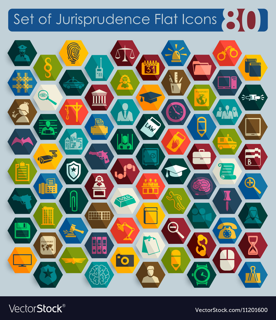 Set of jurisprudence icons Royalty Free Vector Image