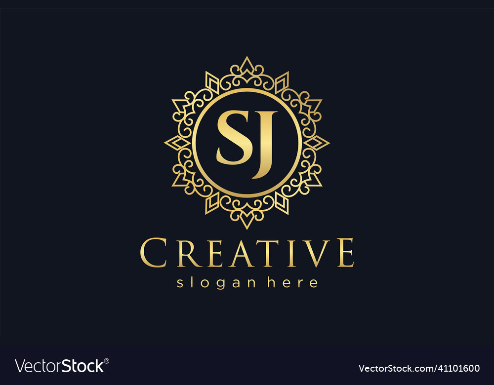 Sj initial letter luxury calligraphic feminine Vector Image