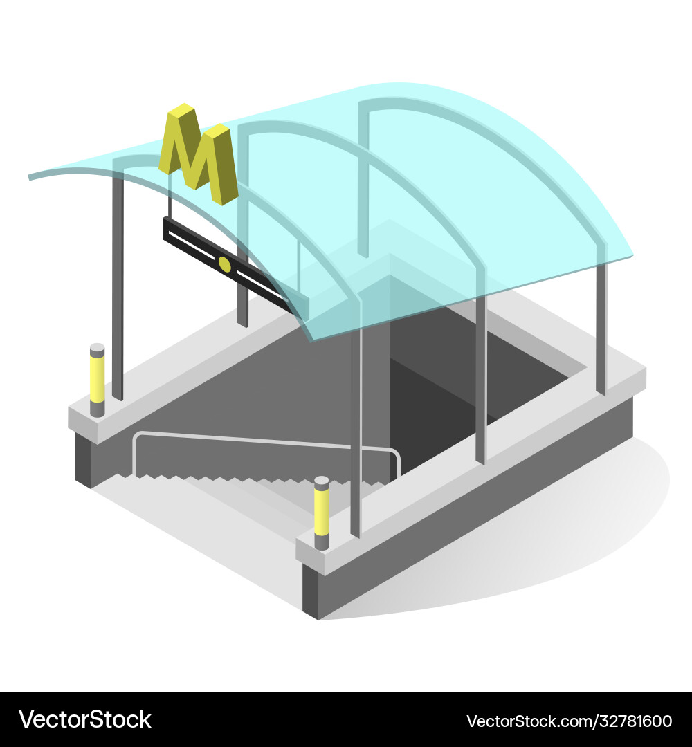 Subway entrance isometric Royalty Free Vector Image