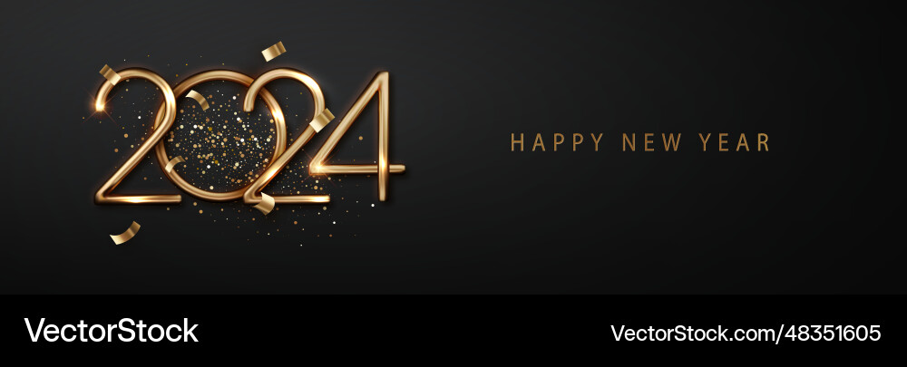 2024 welcome new year with vibrant background Vector Image