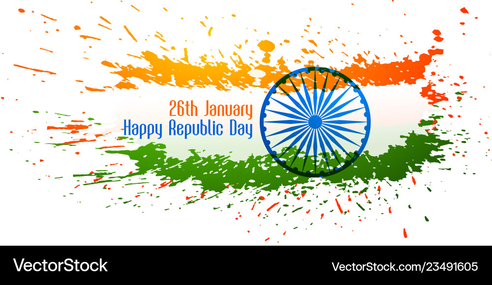 Abstract indian flag design made with ink splatter