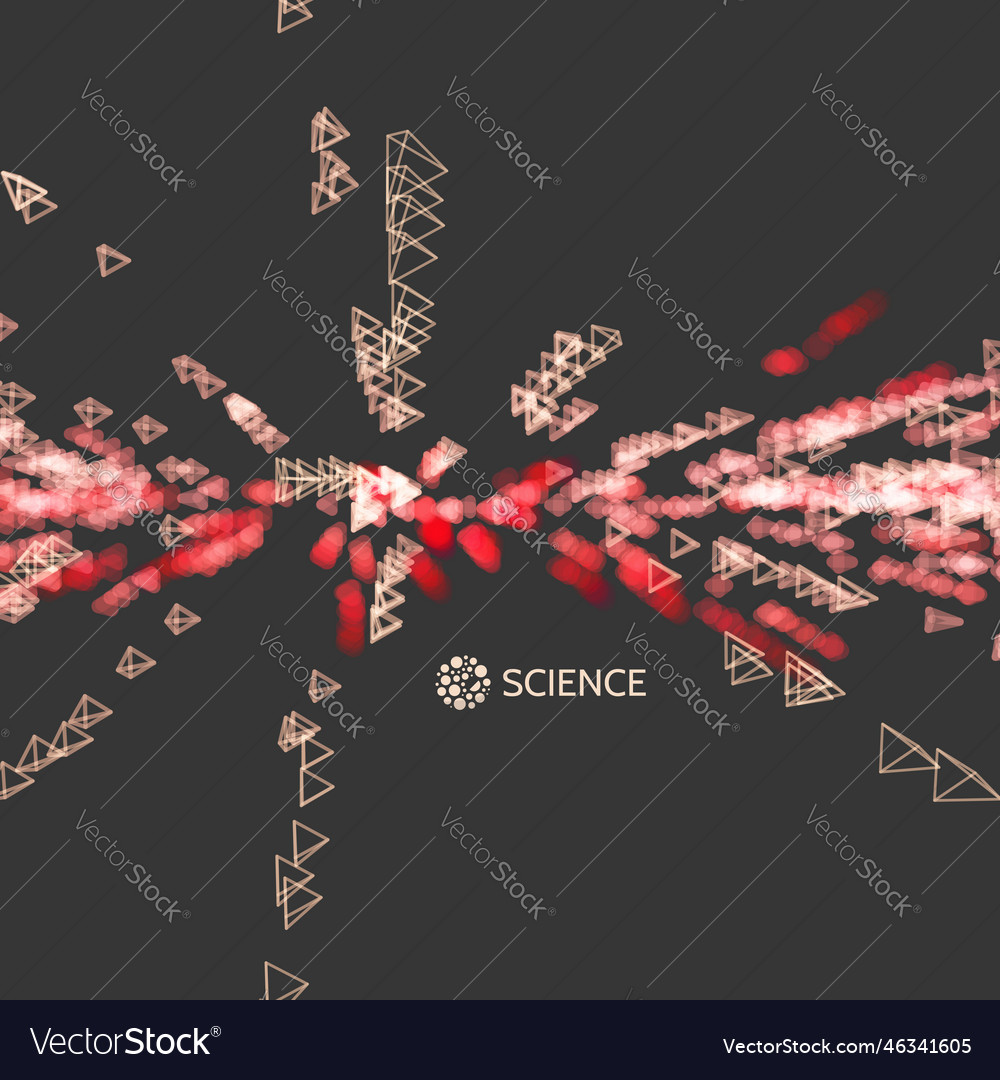Array with dynamic emitted particles bokeh effect Vector Image
