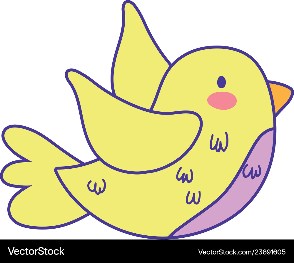 Cute and little bird flying Royalty Free Vector Image