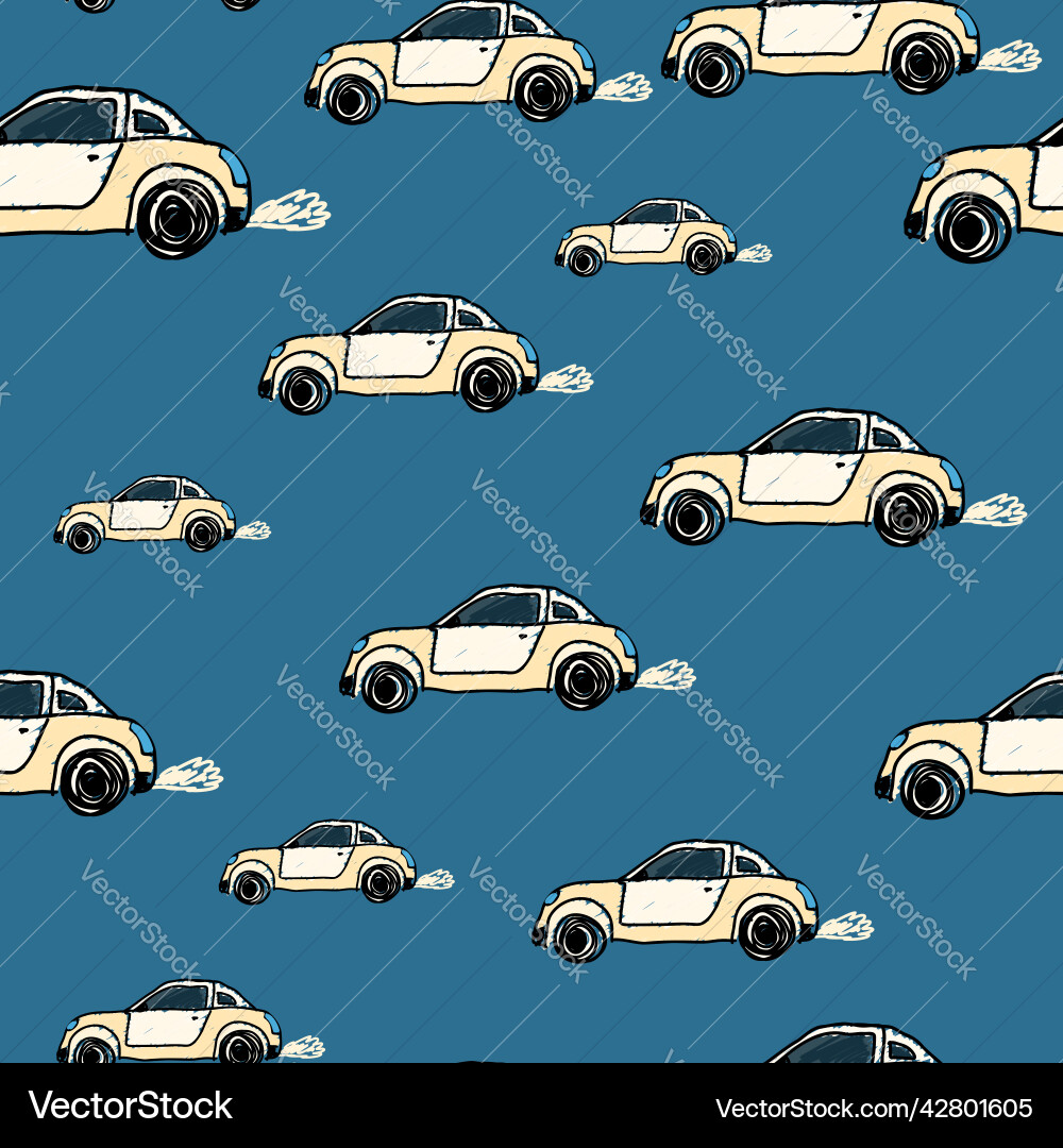 Cute sportcar seamless pattern transport Vector Image