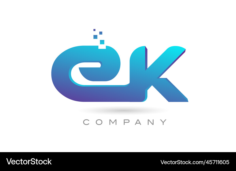 Ek alphabet letter logo icon combination design Vector Image