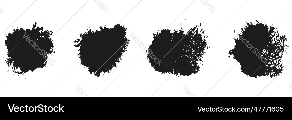 Ink splatter set paint brush spatter stain Vector Image