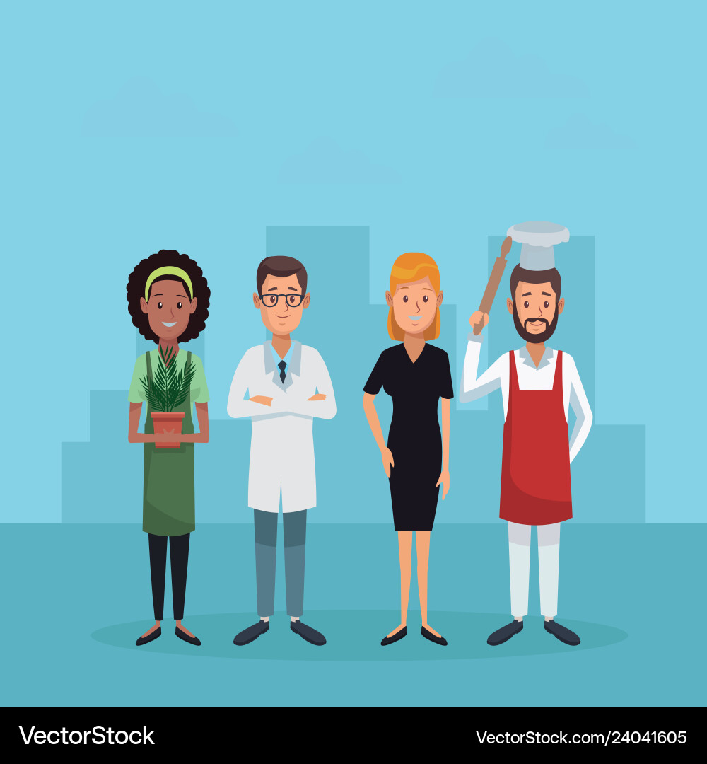 Labor day professional people cartoon Royalty Free Vector