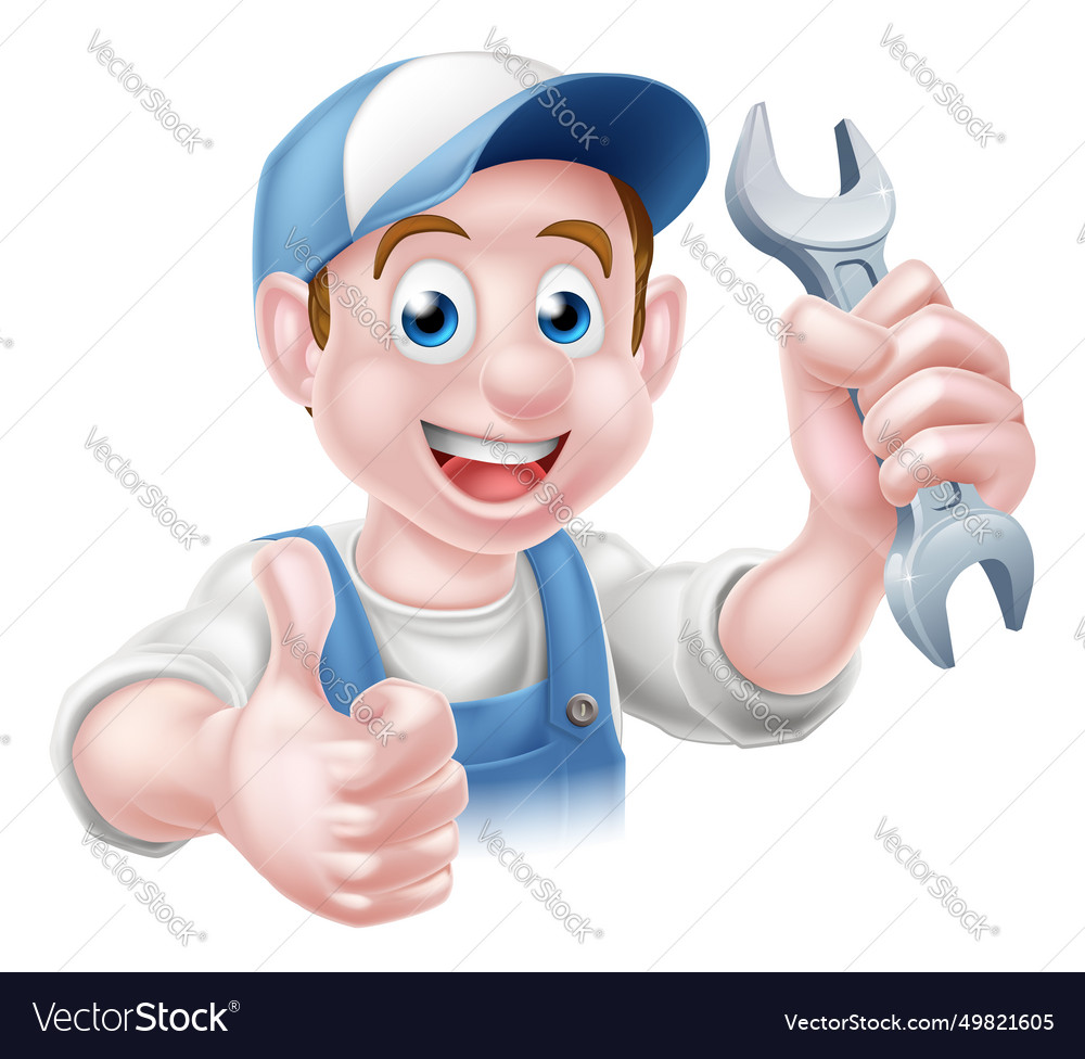 Mechanic plumber cartoon man Royalty Free Vector Image Mechanic plumber cartoon man Royalty Free Vector Image