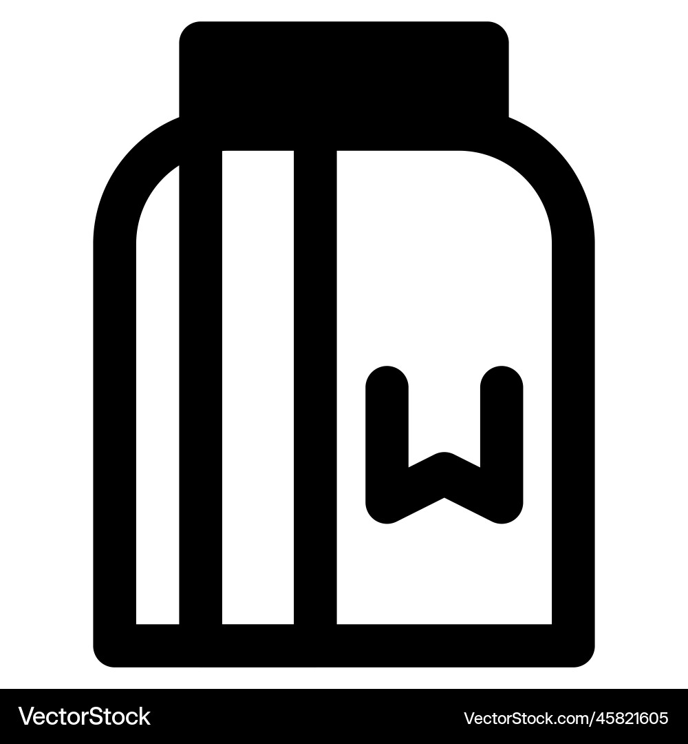 Nutritious whey powder stored in sealed jar Vector Image