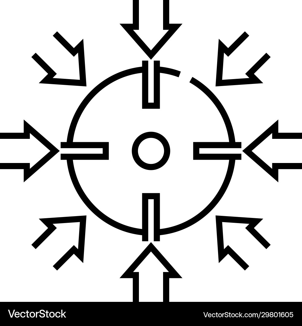 One aim line icon concept sign outline Royalty Free Vector