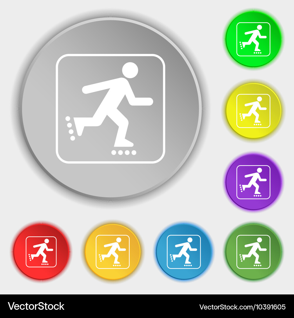 Roller skating icon sign symbol on eight flat Vector Image