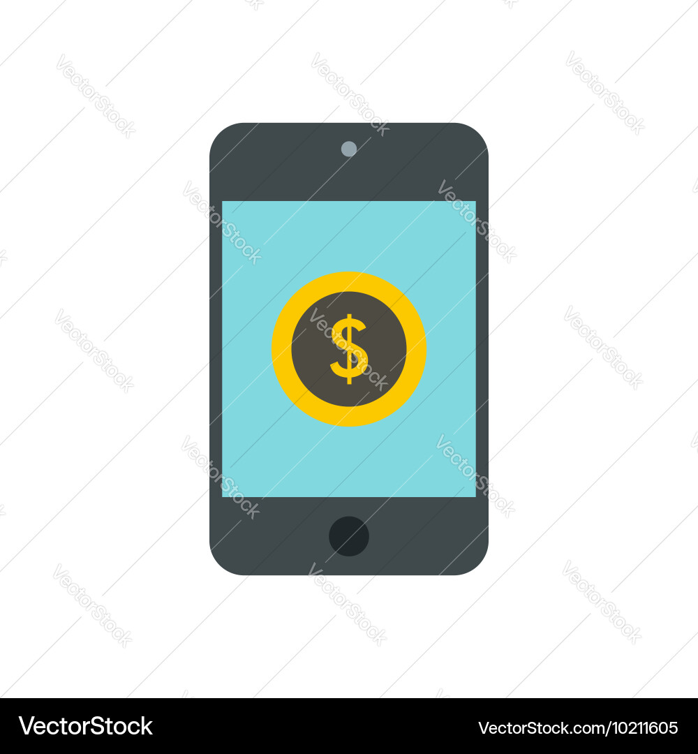 Smartphone with dollar sign on display icon Vector Image
