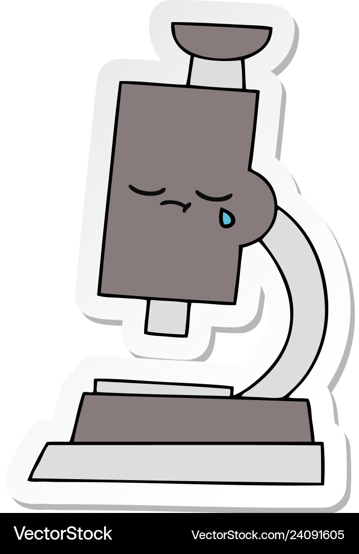 Sticker of a cute cartoon microscope Royalty Free Vector