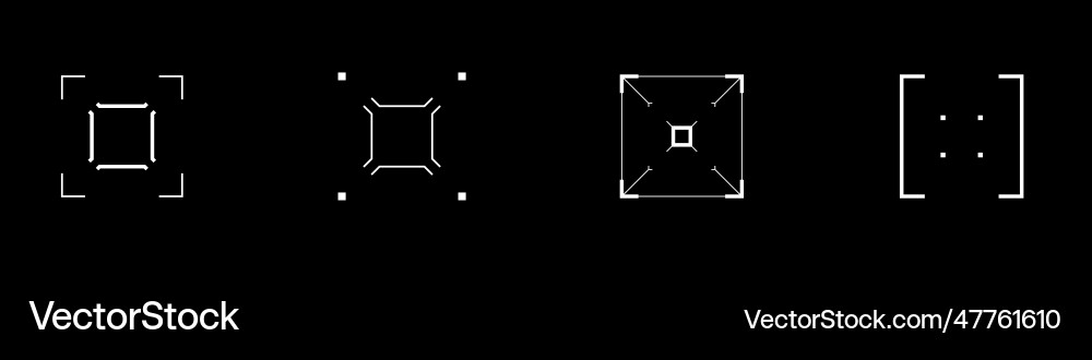 A pack of gui futuristic rectangle targets Vector Image