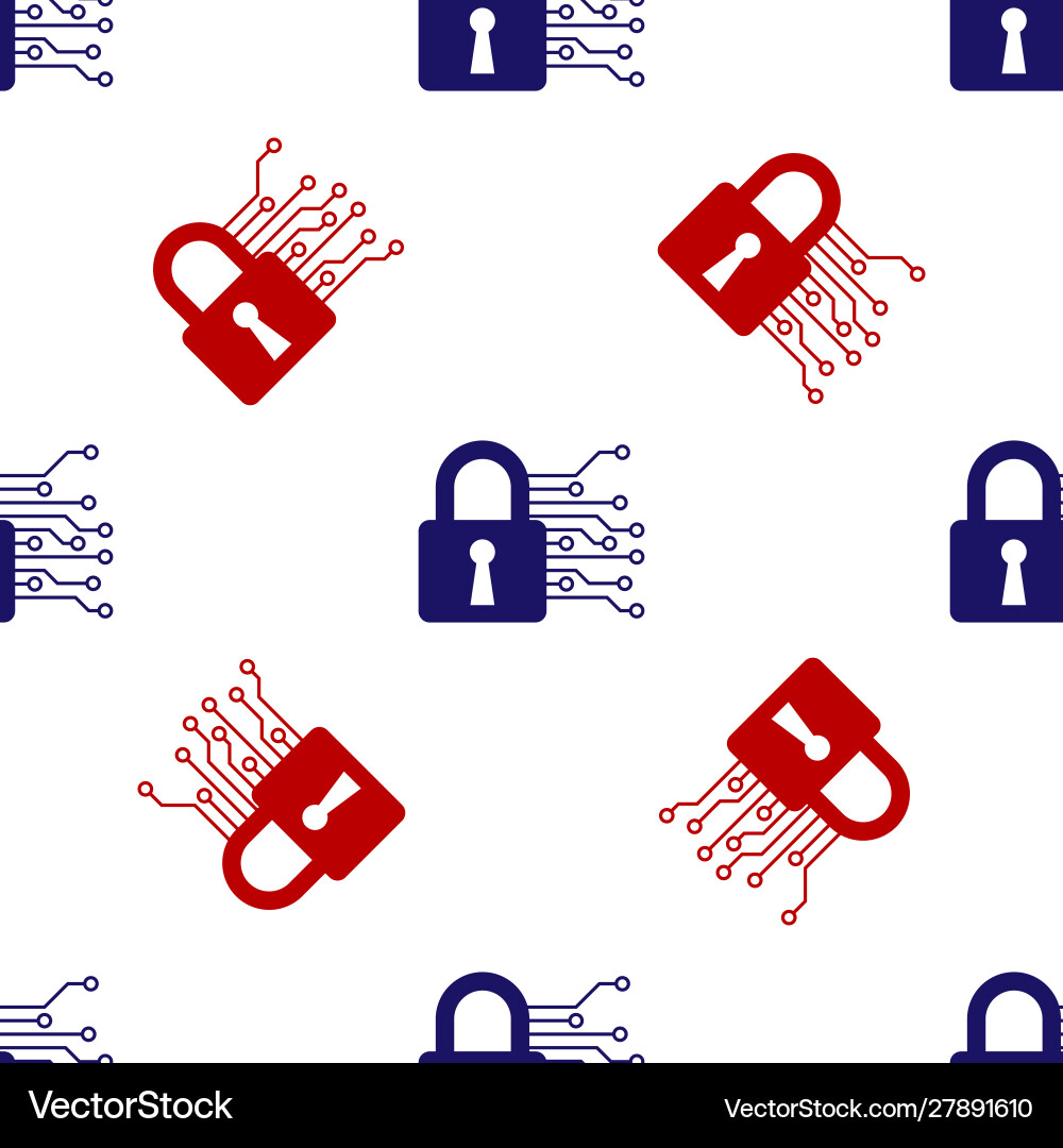 Blue and red cyber security icon isolated seamless