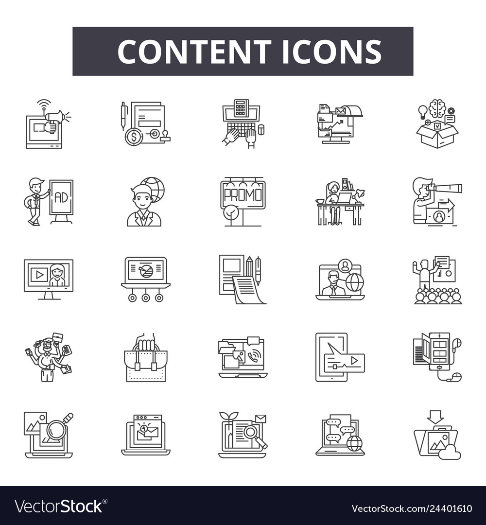 Content line icons for web and mobile design Vector Image