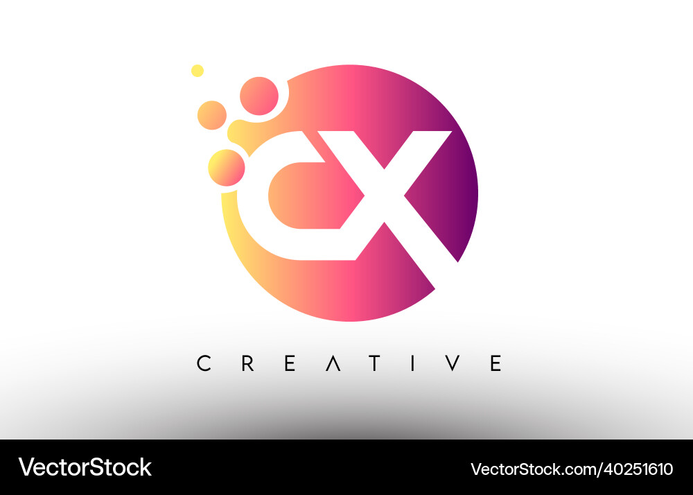 Cx dots bubbles letters in a circle letter Vector Image