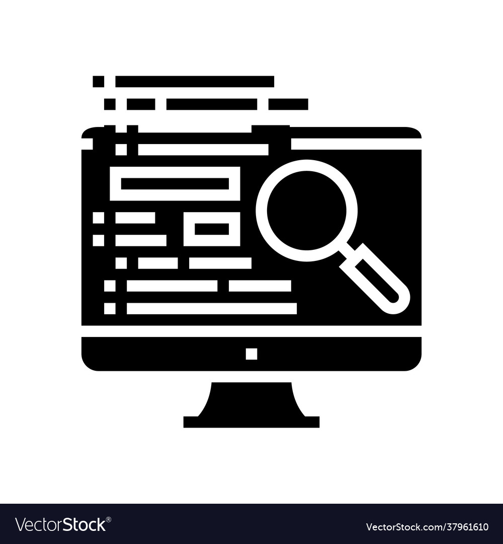 Data Checking Glyph Icon Royalty Free Vector Image 