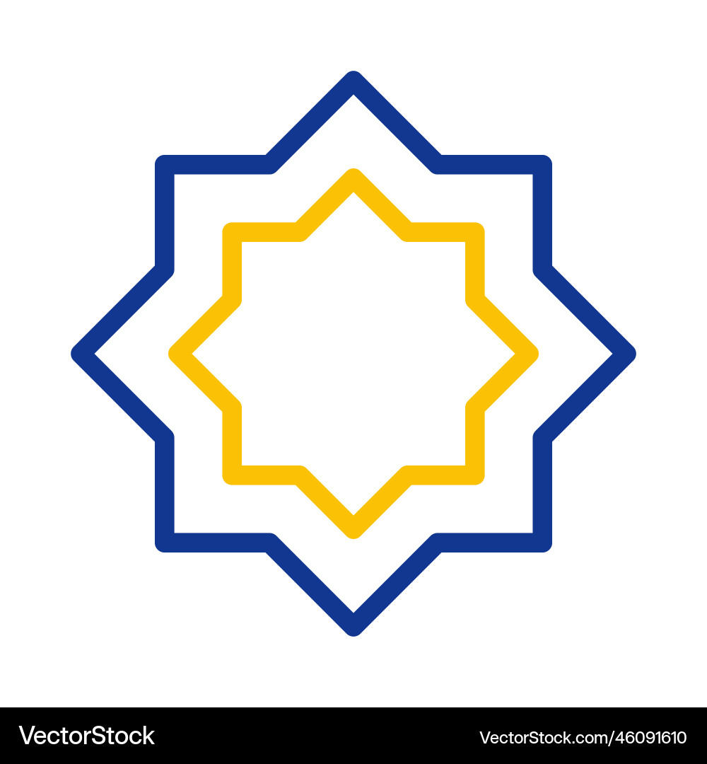 Decoration icon duocolor blue yellow style Vector Image
