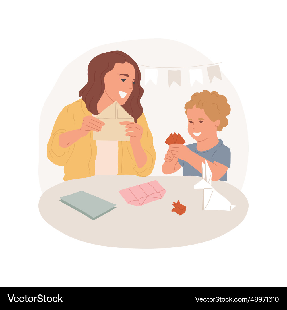 Origami isolated cartoon Royalty Free Vector Image