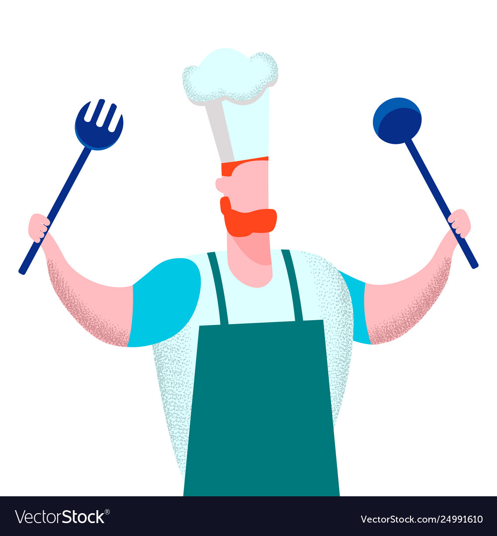 Professional chef cook flat Royalty Free Vector Image