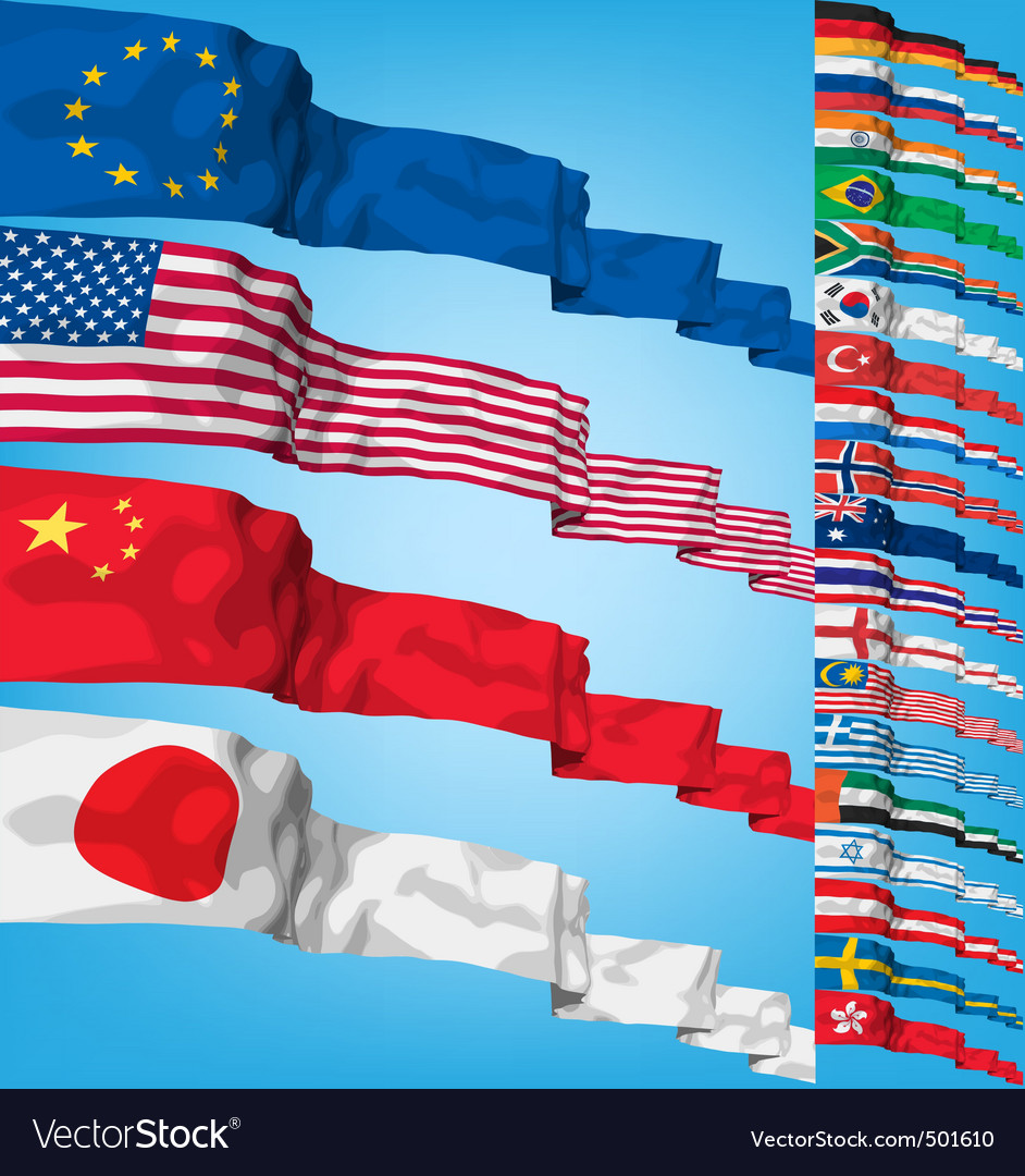 Set of world flags Royalty Free Vector Image - VectorStock