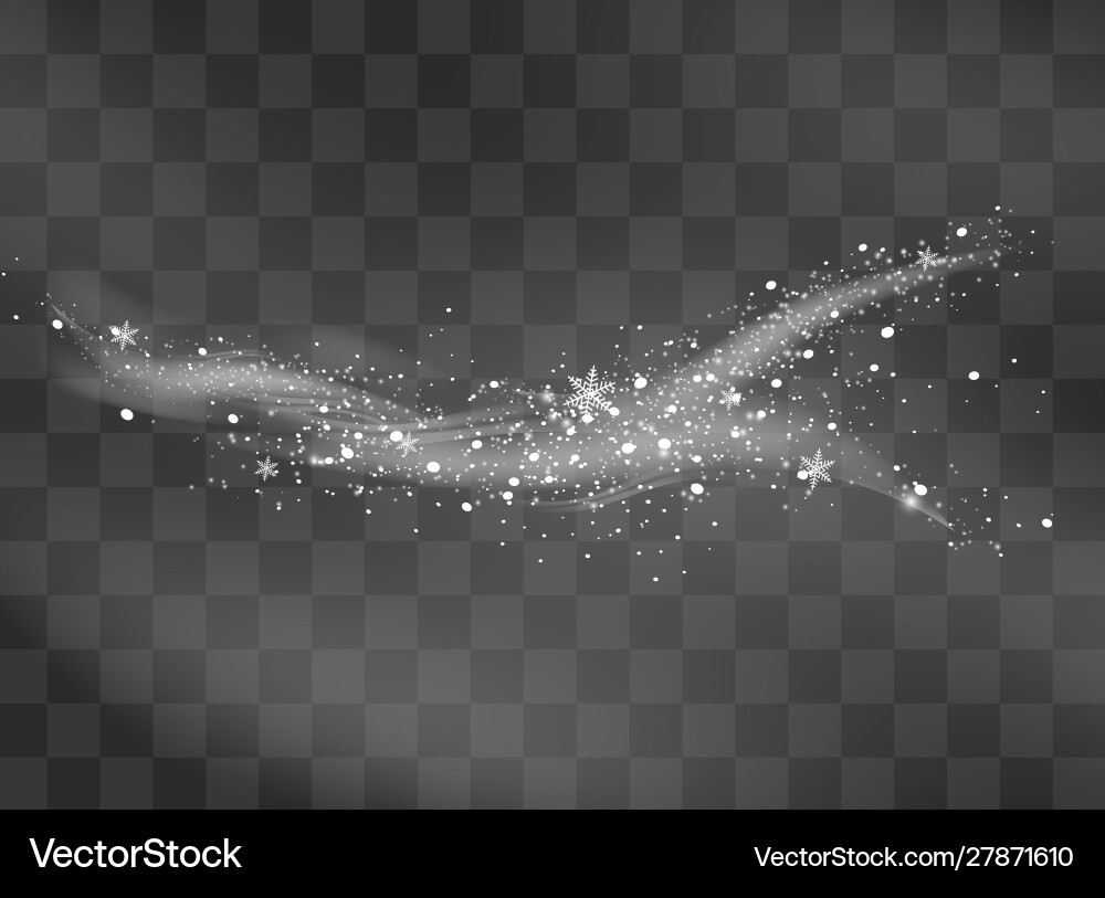 Snow and wind on a transparent background white Vector Image