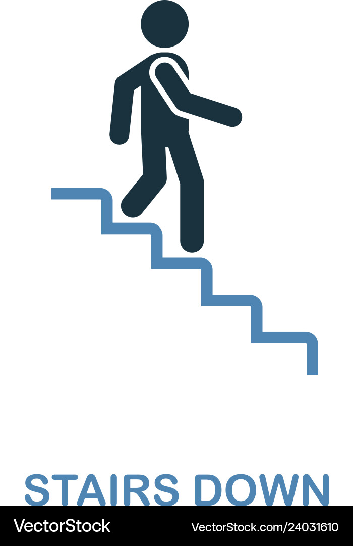 Stairs down icon monochrome style design from Vector Image