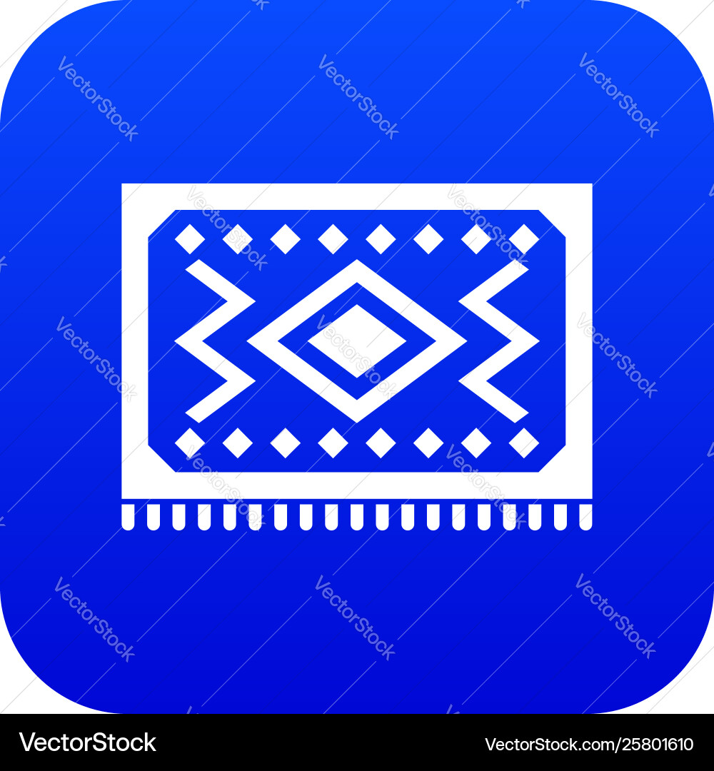 Turkish carpet icon digital blue Royalty Free Vector Image