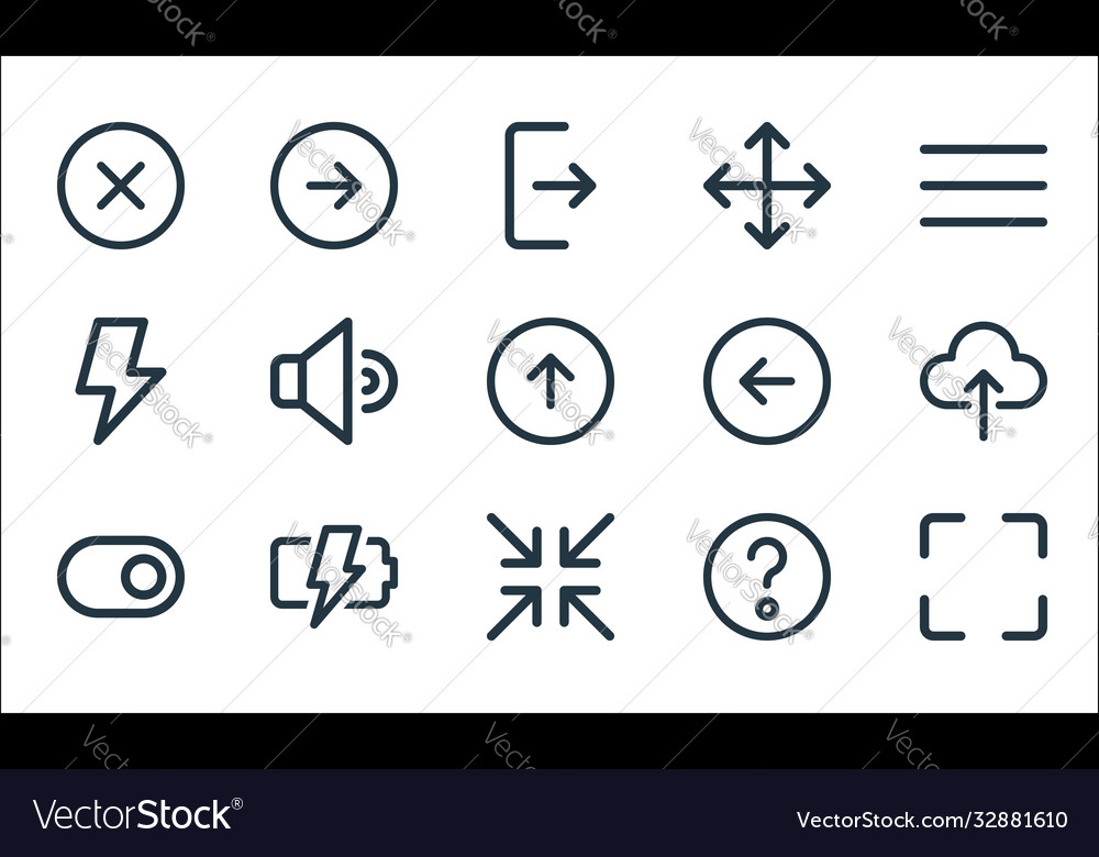 User interface line icons linear set quality line Vector Image