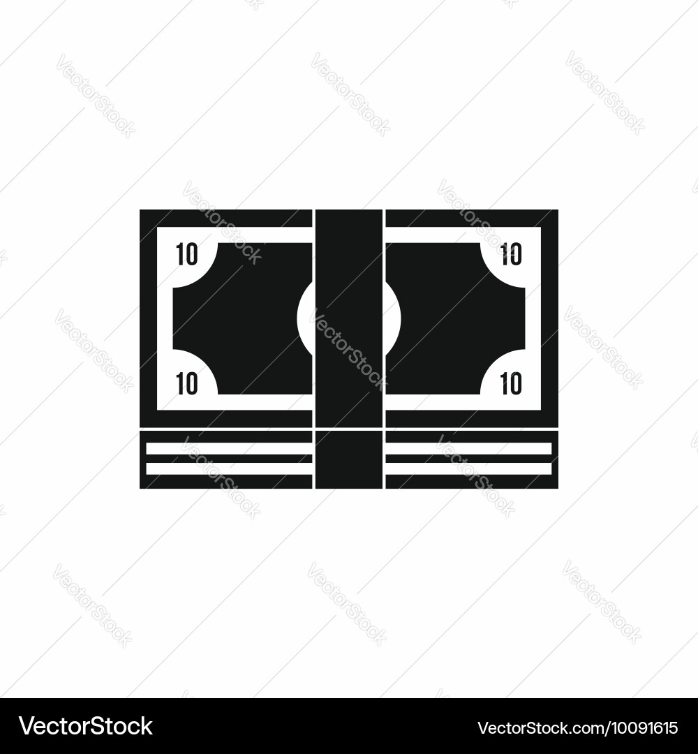 Bundle of money icon simple style Royalty Free Vector Image