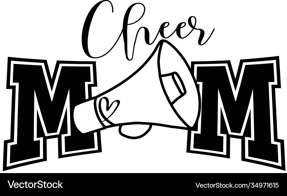 Cheer mom quote on white background Royalty Free Vector