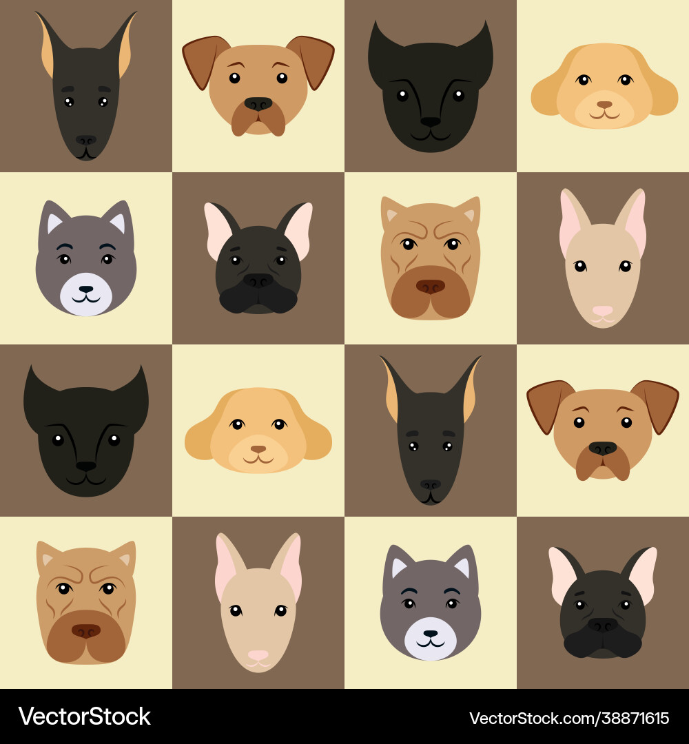 Cute dogs seamless pattern design sketch element Vector Image