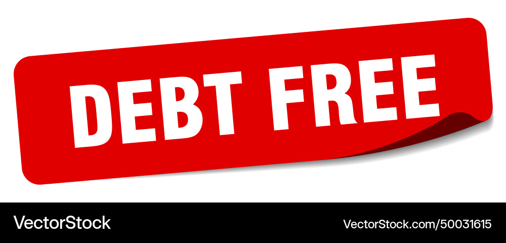 Debt free sticker label Royalty Free Vector Image