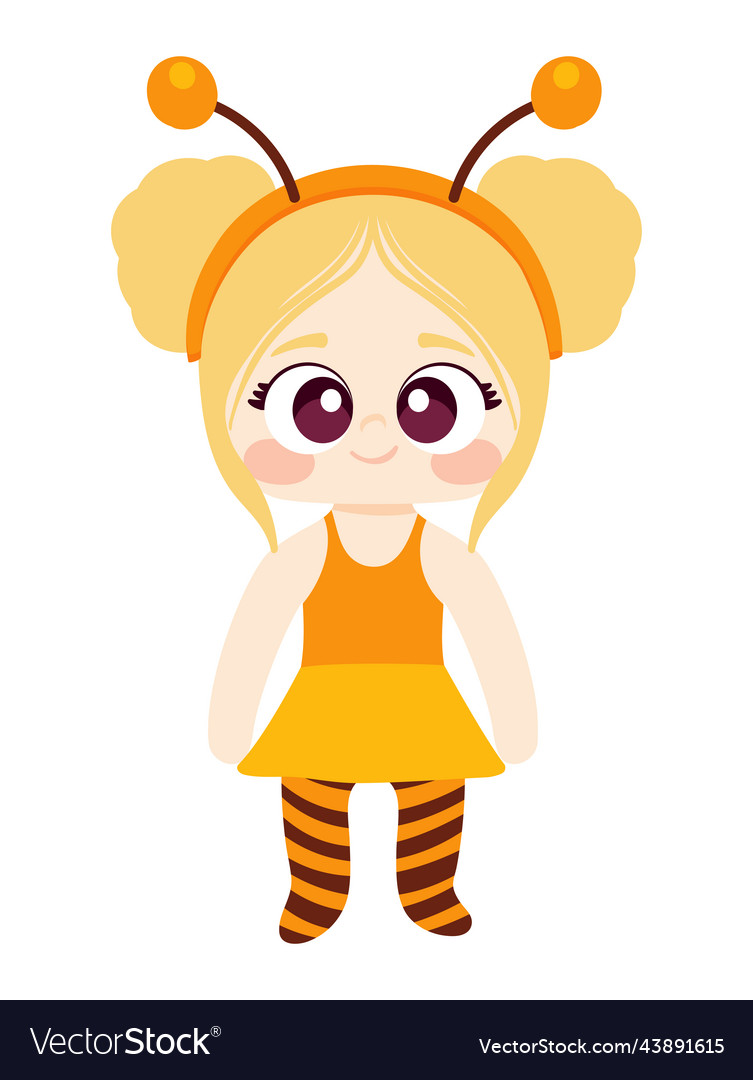 Girl Bee Halloween Royalty Free Vector Image Vectorstock