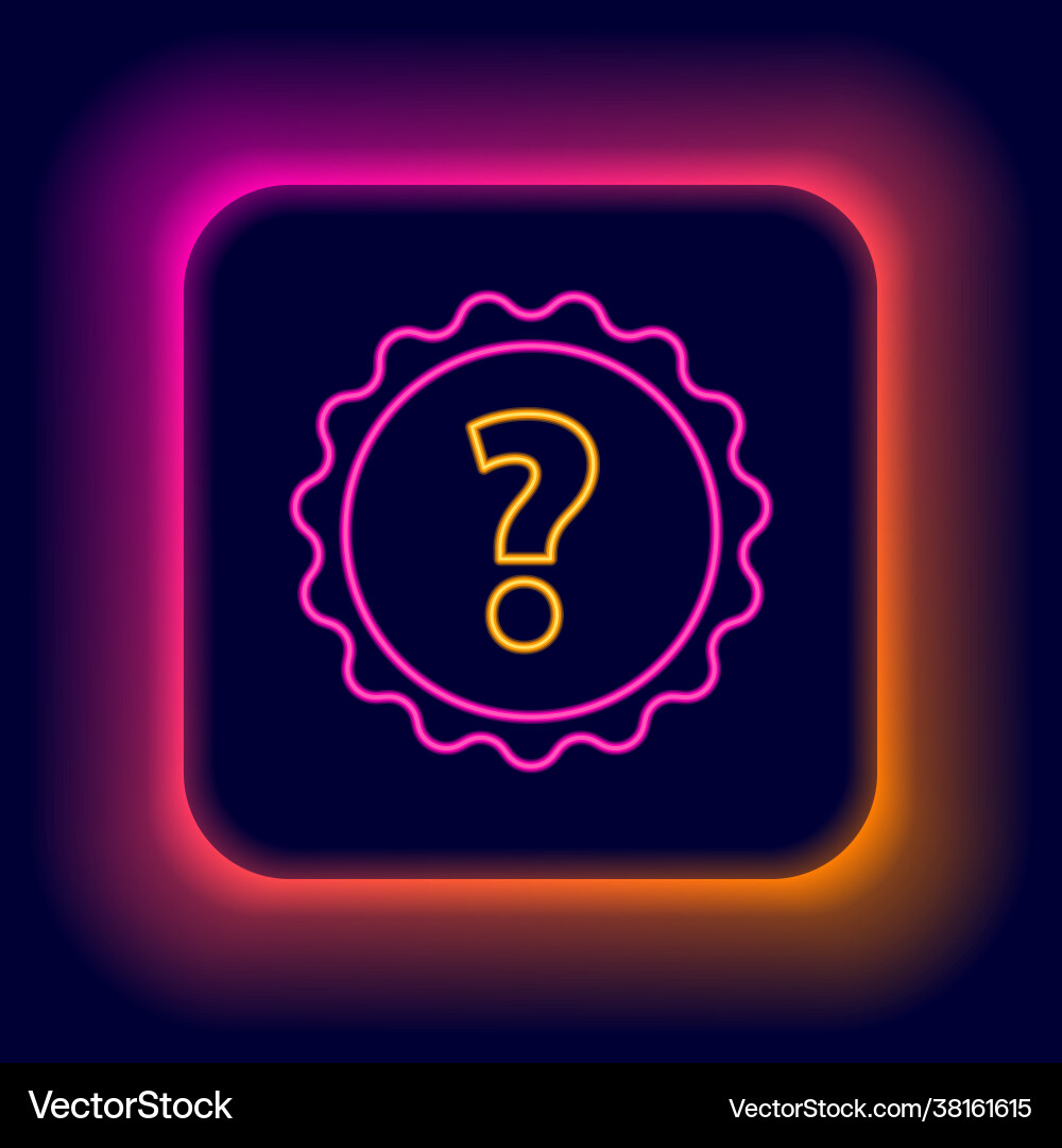 Glowing neon line question mark icon isolated Vector Image