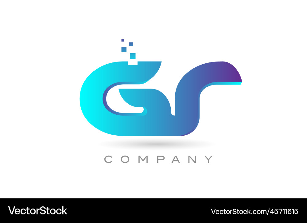 Gr alphabet letter logo icon combination design Vector Image